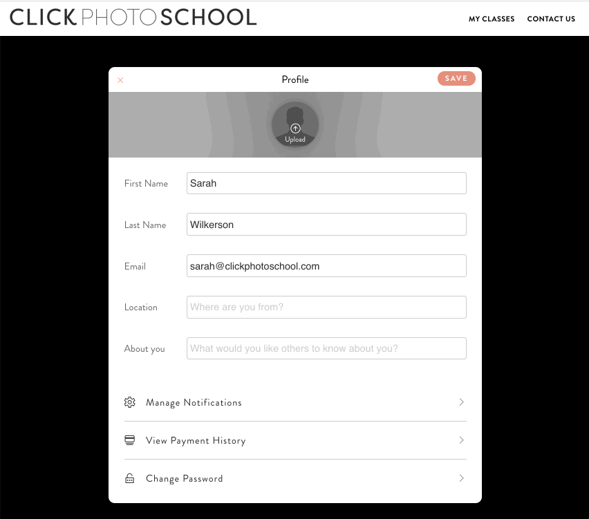 Set Up Your Profile - Click Photo School